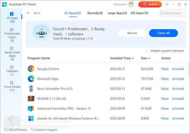 Kingshiper PC Cleaner 6-Month Free License Key Giveaway